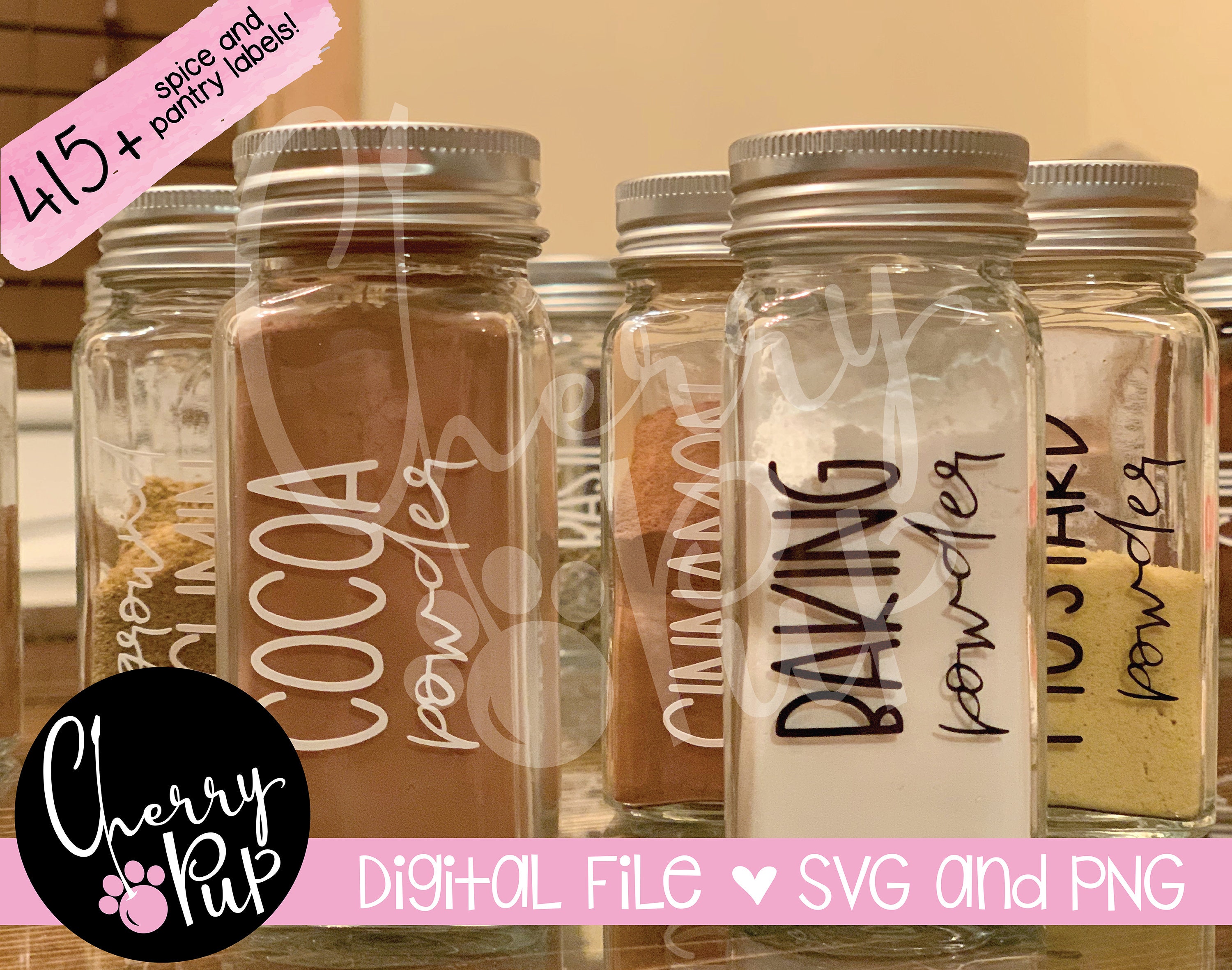 Farmhouse Style Spice Jar Labels SVG Svg Files for Cricut - Etsy Australia