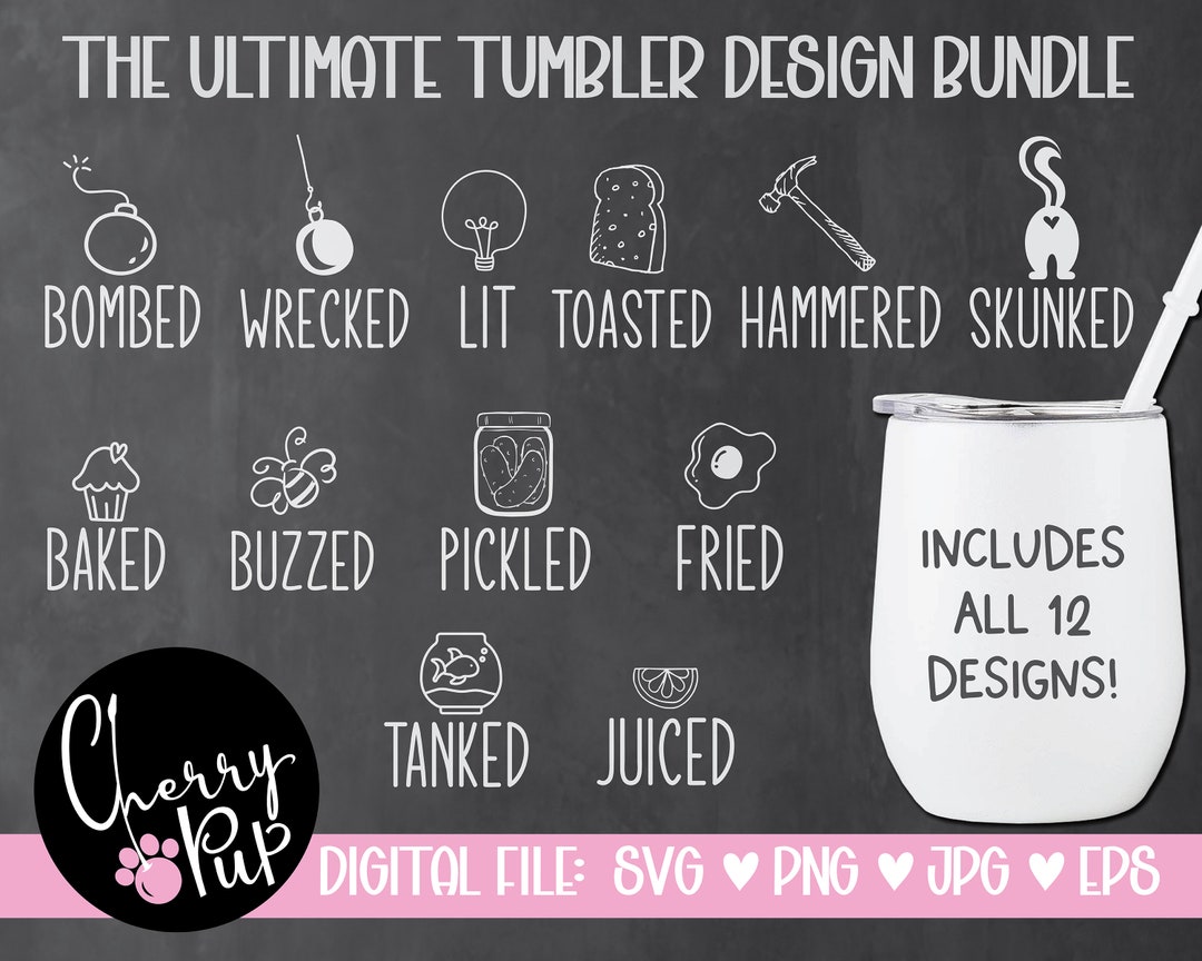 Tumbler Design Bundle SVG Digital Download, Cricut Design Files, SVG ...