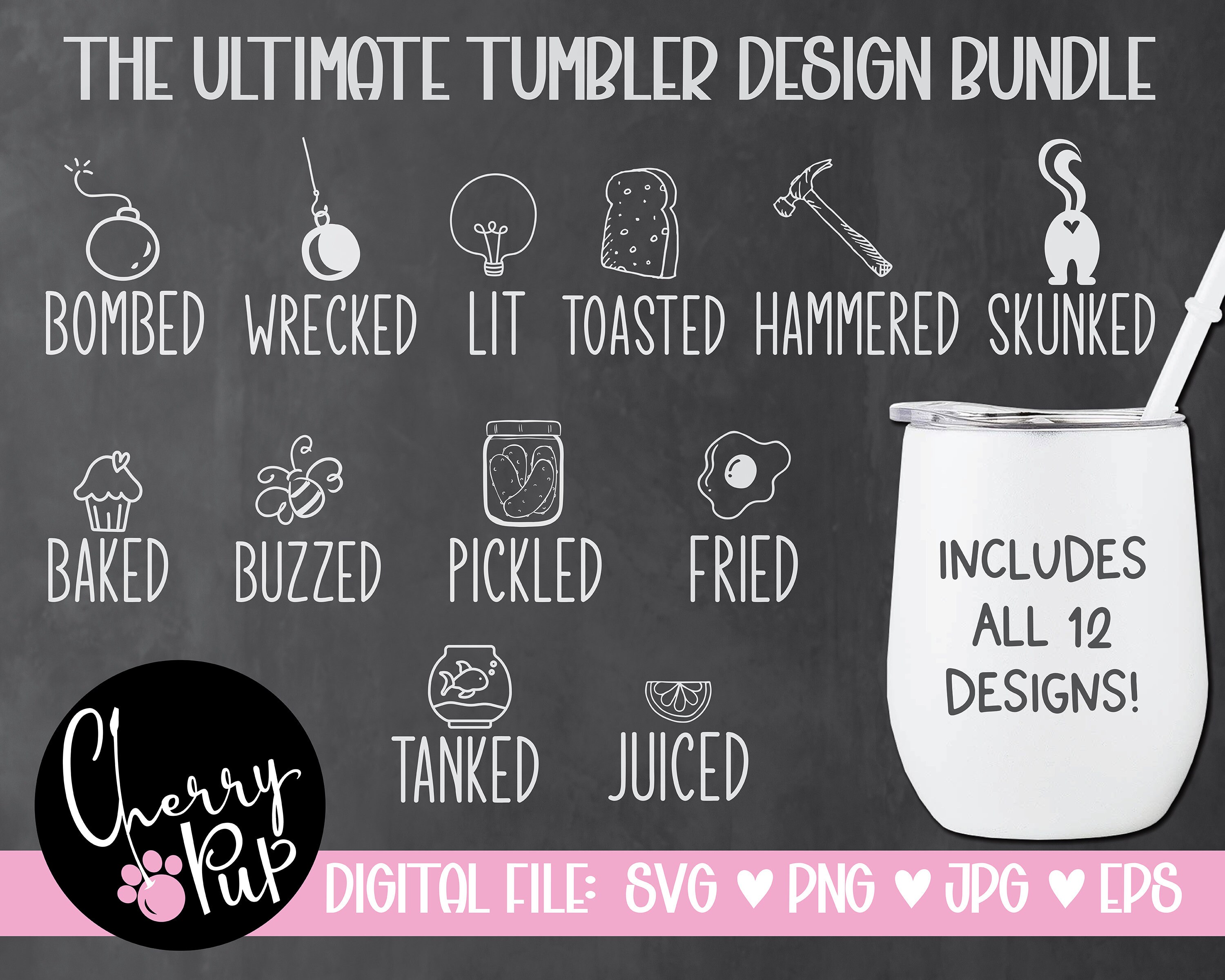 Tumbler Design Bundle SVG Digital Download Cricut Design - Etsy