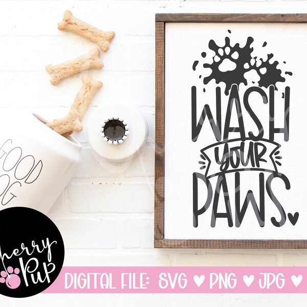 Wash Your Paws Dog Sign - Etsy