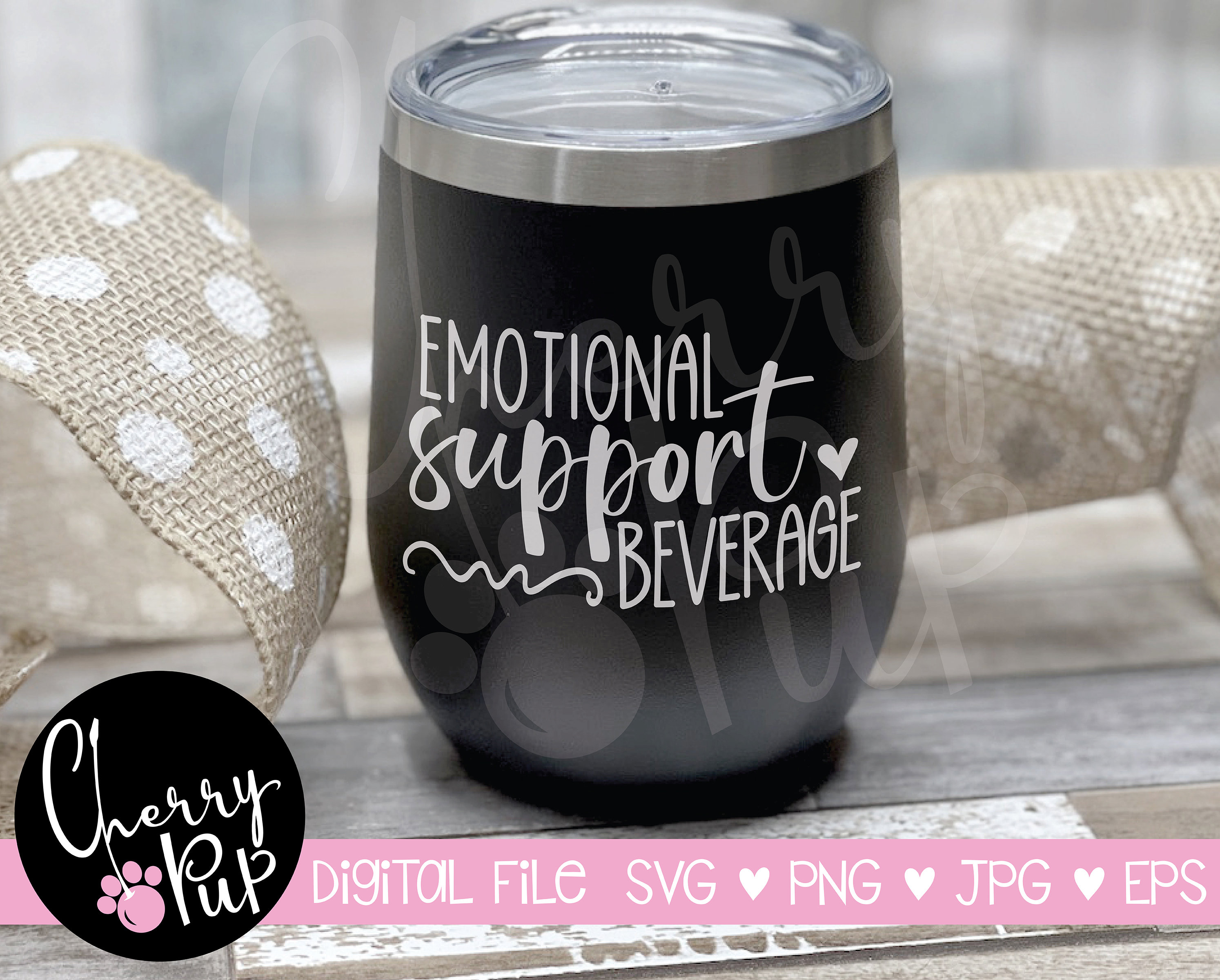 Emotional Support Beverage Svg, Svg Files for Cricut, Tumbler Design ...