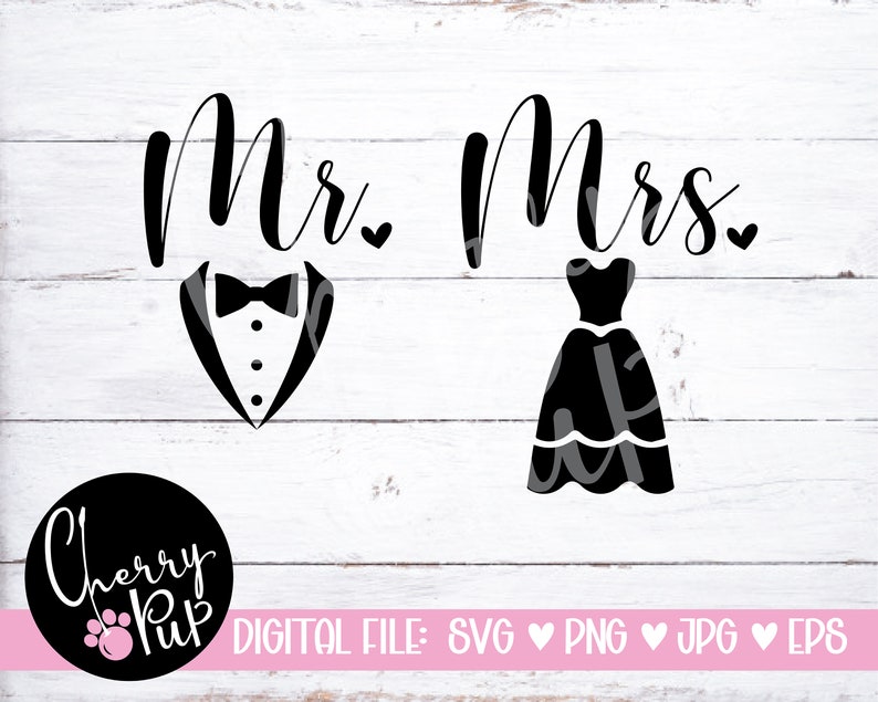 Mr and Mrs SVG, Svg Files for Cricut, Sublimation PNG File, Wedding ...