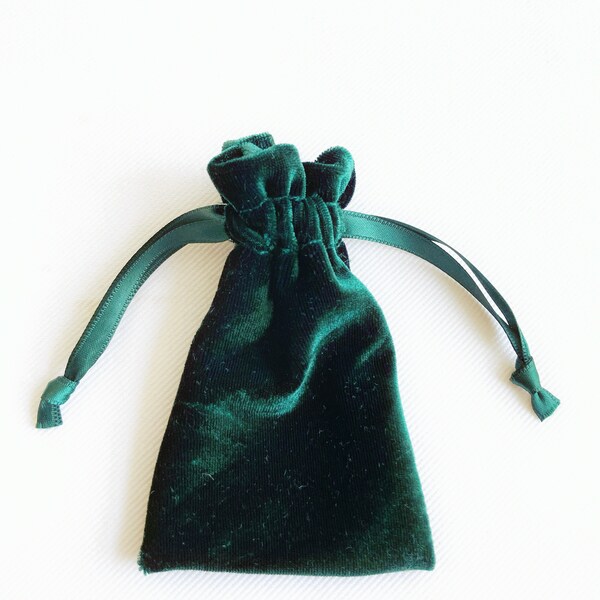 Green Velvet Pouch - Etsy
