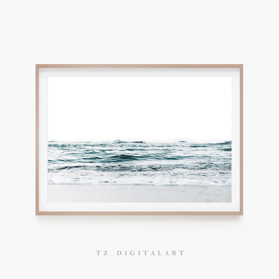 Beach Coastal Wall Print | Sea Poster | Waves Art Print | Horizontal ...