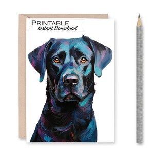 Black Labrador Printable Card, Instant Download Card for Dog Walker - Etsy