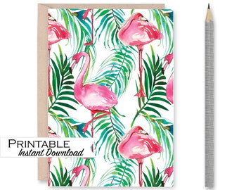 Printable Birthday Card Flamingo - Etsy