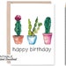 Cactus Birthday Card Printable Succulents Plant Lover Happy - Etsy