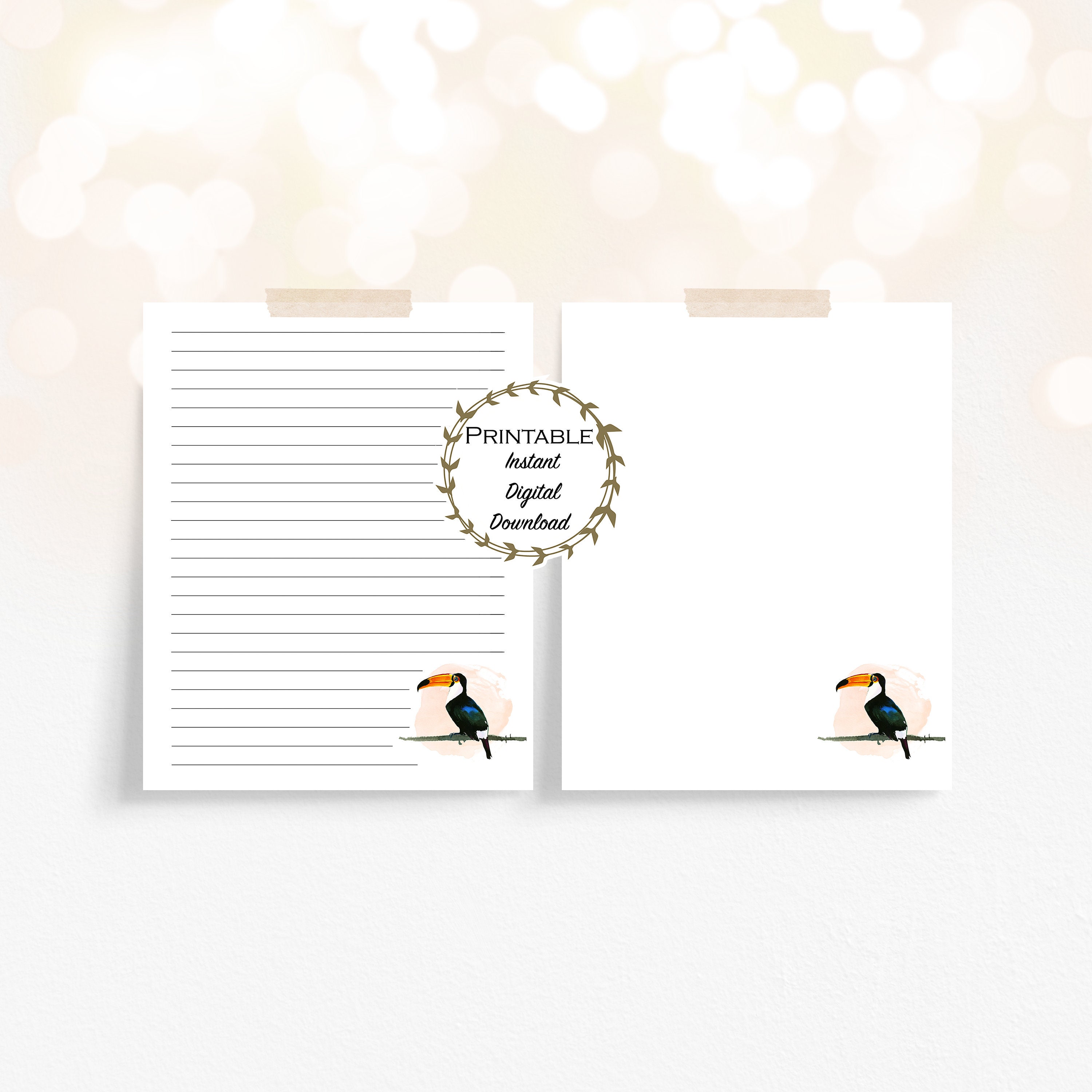 Watercolor Toucan Stationery Set, Bird Lover Gift, Tropical Stationery ...