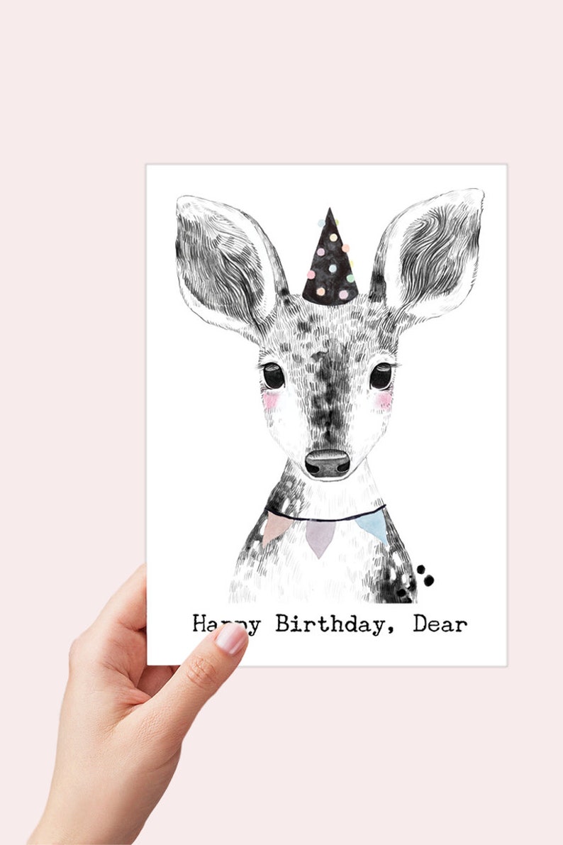 Deer Birthday Card 1st Birthday Card Two Sweet Birthday - Etsy