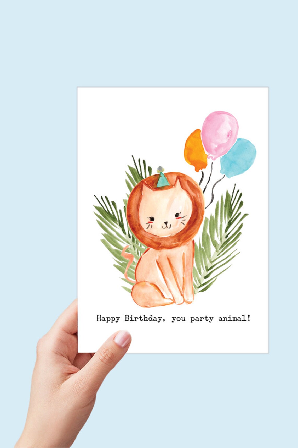 Lion Birthday Card, Happy Birthday Printable, Party Animal, Safari ...