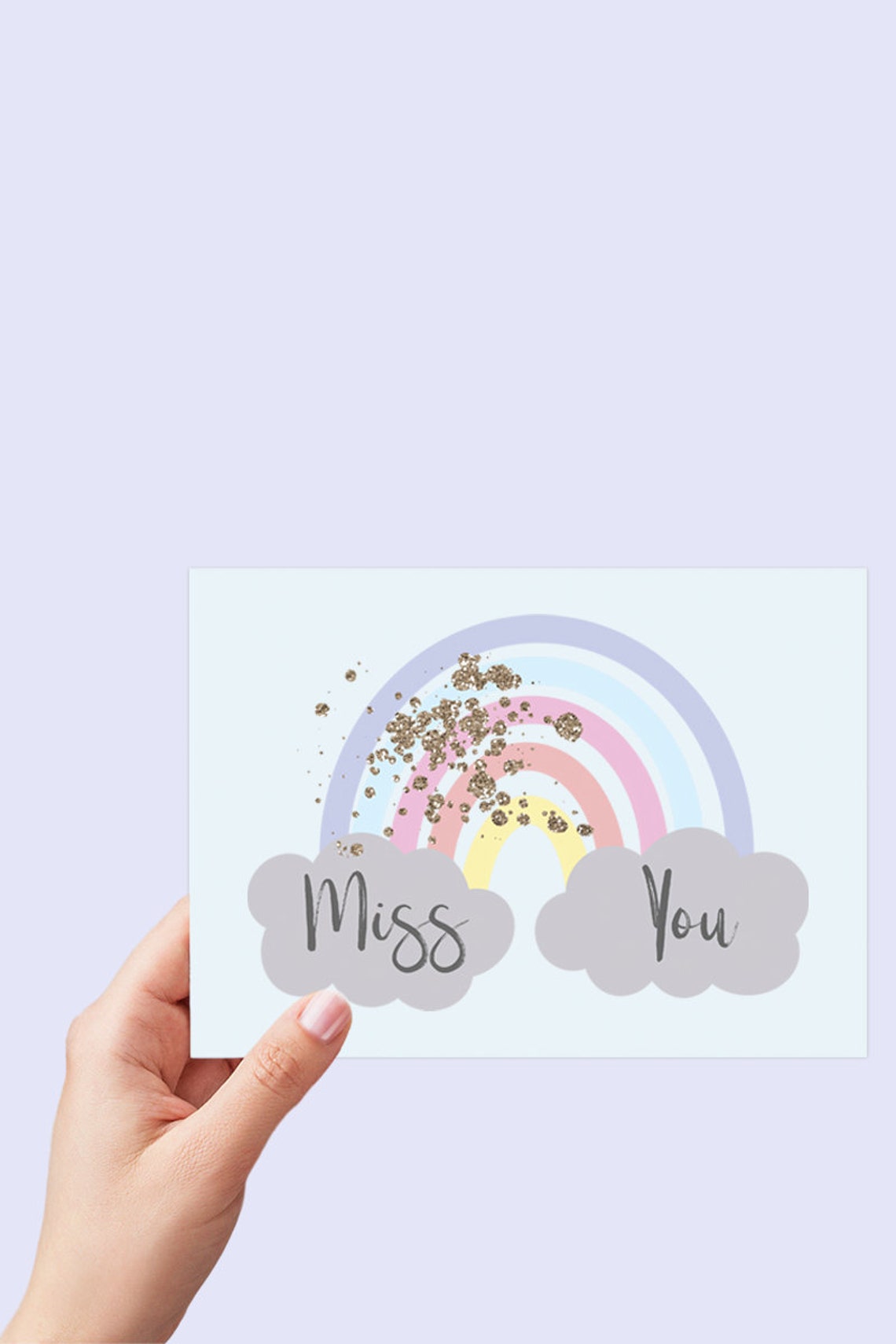 Rainbow Miss You Card Wish You Were Here Long Distance Card - Etsy