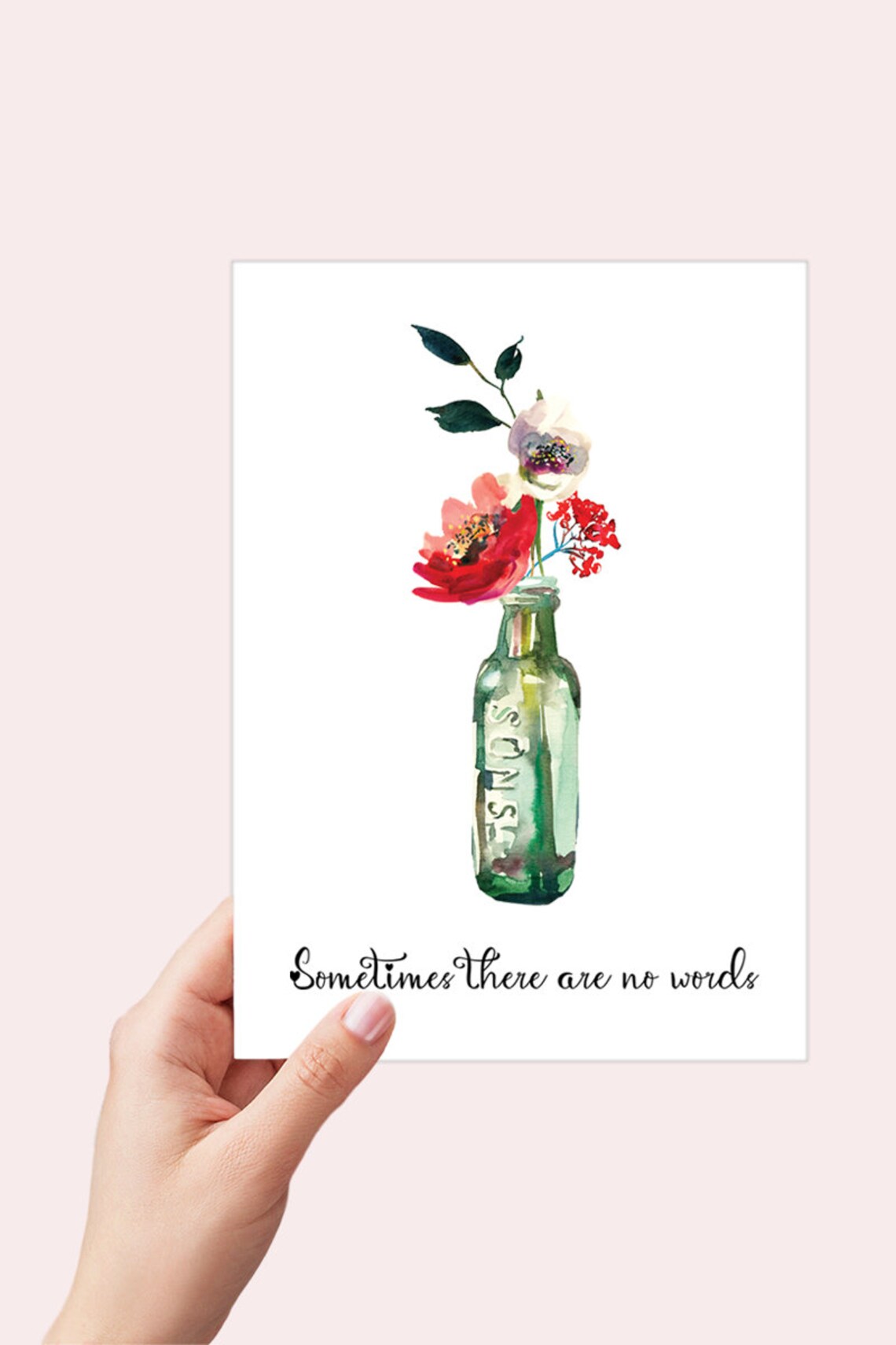Sometimes There Are No Words Printable Card Floral Thinking - Etsy