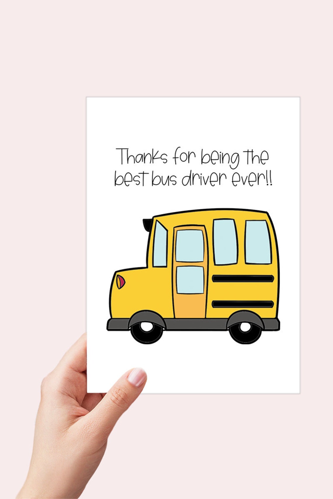 Bus Driver Thank You Card Printable, Bus Driver End of School ...