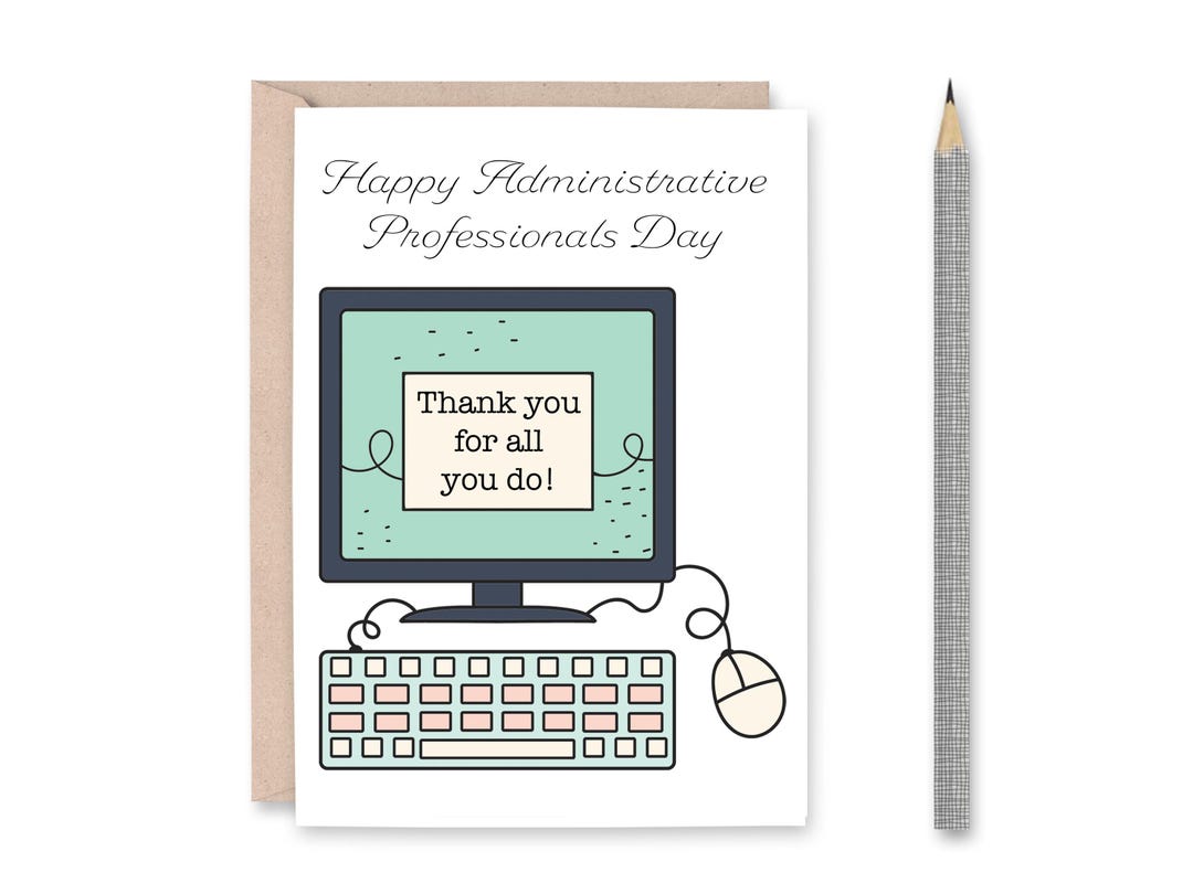 Administration Professionals Day Card Printable, Work Thank You Card ...