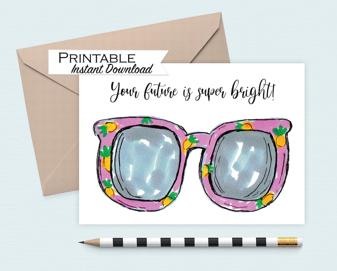 Your Future is Bright Card, Graduation Card, Congrats Card, Celebration ...
