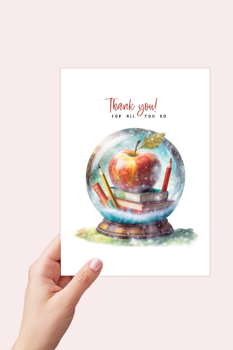 Teacher Thank You Card Printable, Teacher Appreciation Gift, Holiday ...