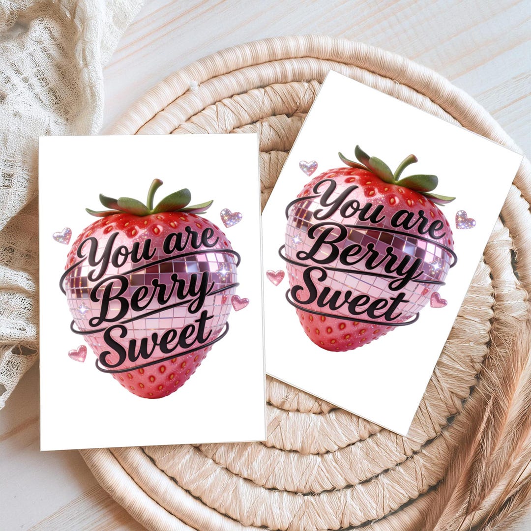 Strawberry Valentines Card Printable, You Are Berry Sweet Card ...
