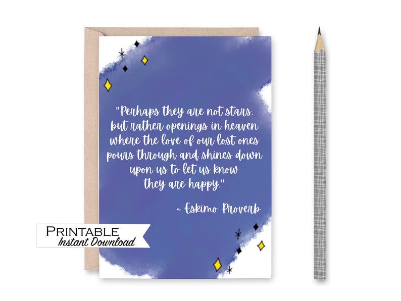 Sympathy Card Printable Perhaps They Are Not Stars but Rather - Etsy