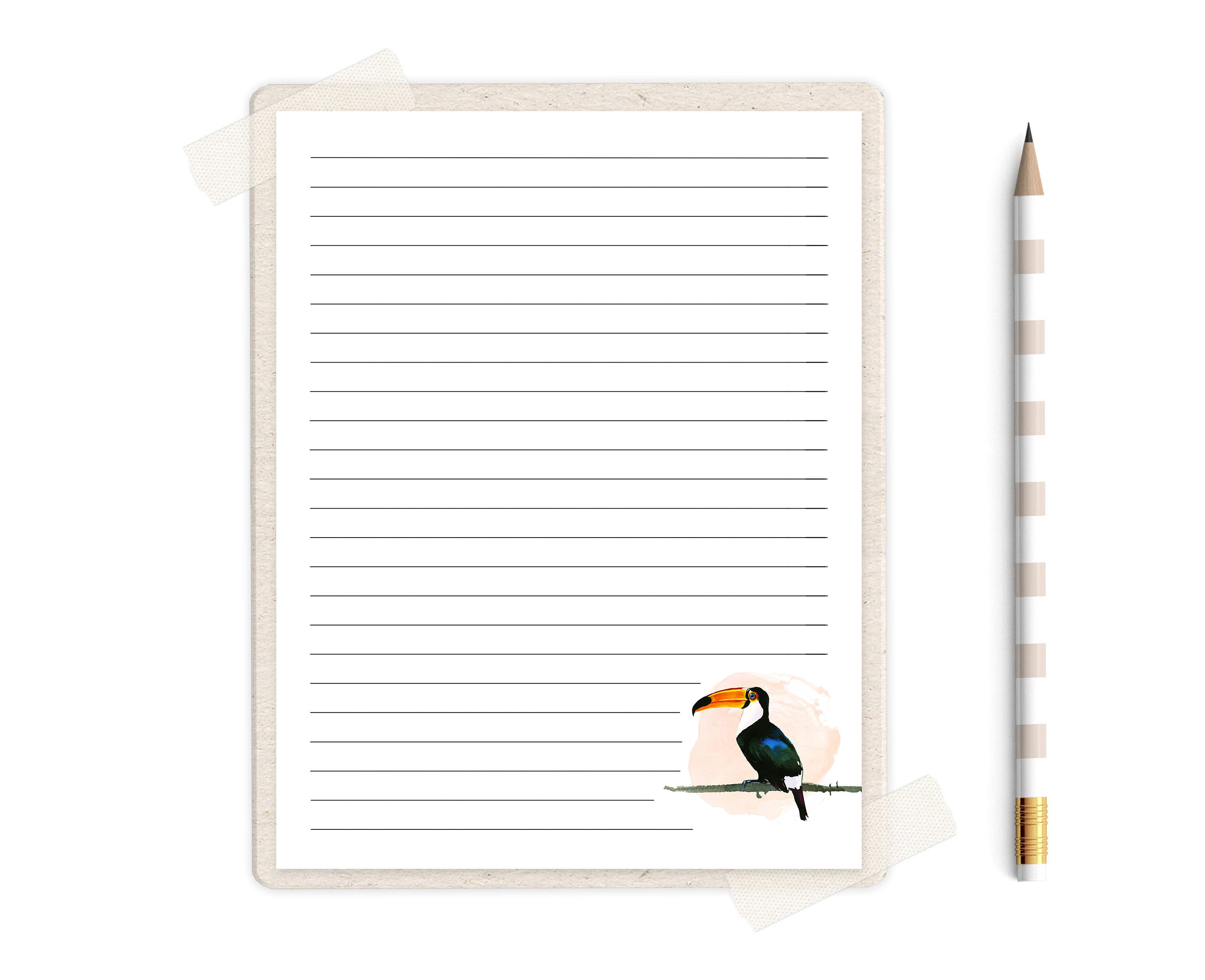 Watercolor Toucan Stationery Set, Bird Lover Gift, Tropical Stationery ...