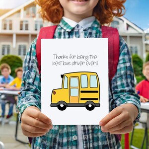 Bus Driver Gift - Thank You Card Printable, End of School Appreciation ...
