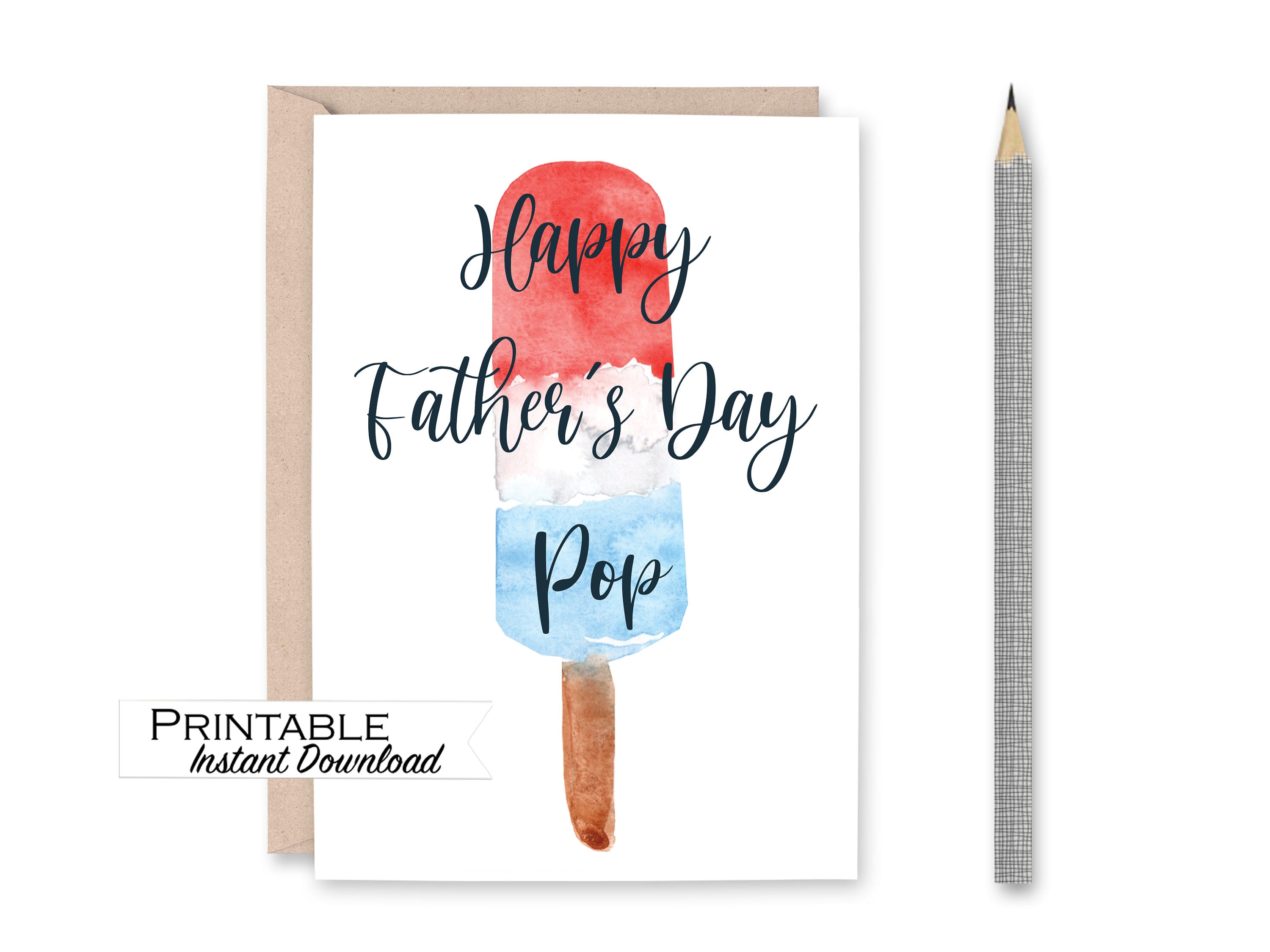 Popsicle Happy Father's Day Pop Fathers Day Card, Red White Blue Bomb ...