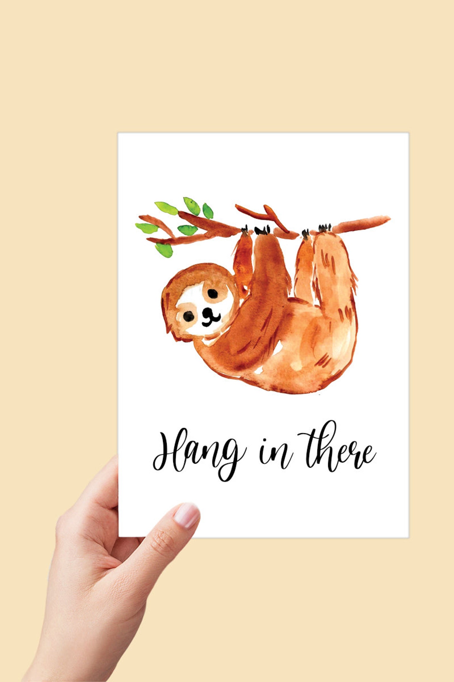 Sloth Hang in There Card, Encouragement Card, You Got This, Sloth Card ...