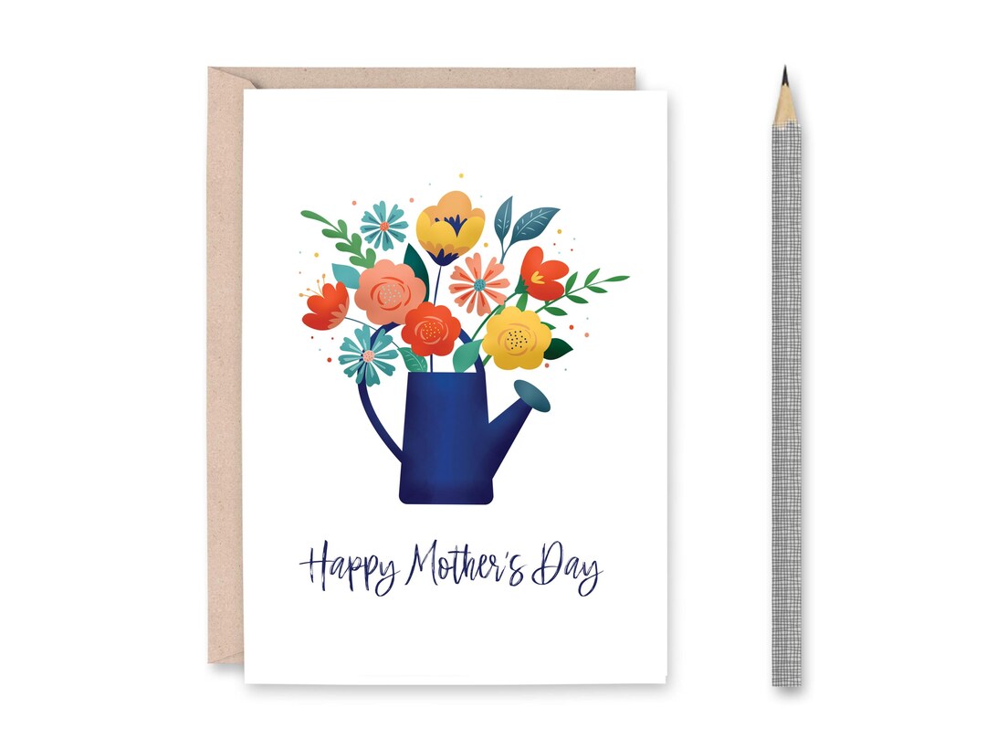 Floral Prints Mothers Day Card Printable, Gardening Gift for Mom ...