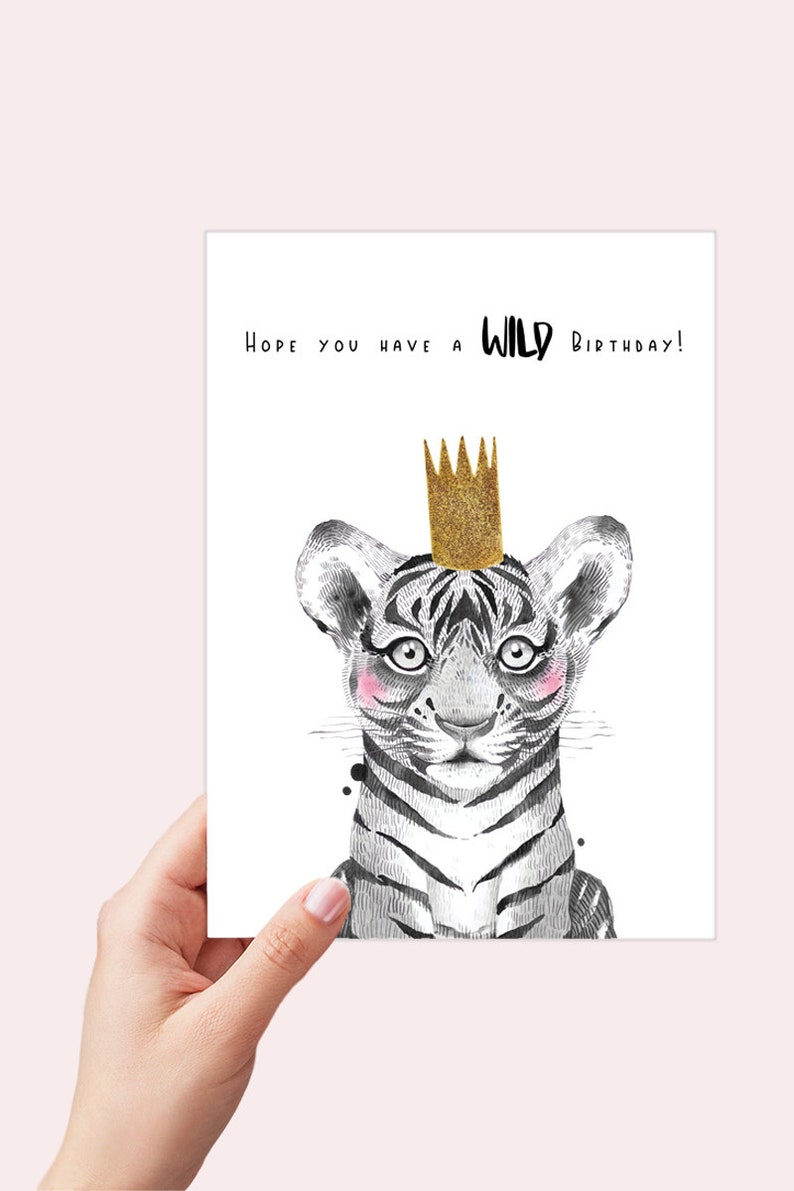 Tiger Wild One Birthday Printable Card, Two Wild, Year of the Tiger ...