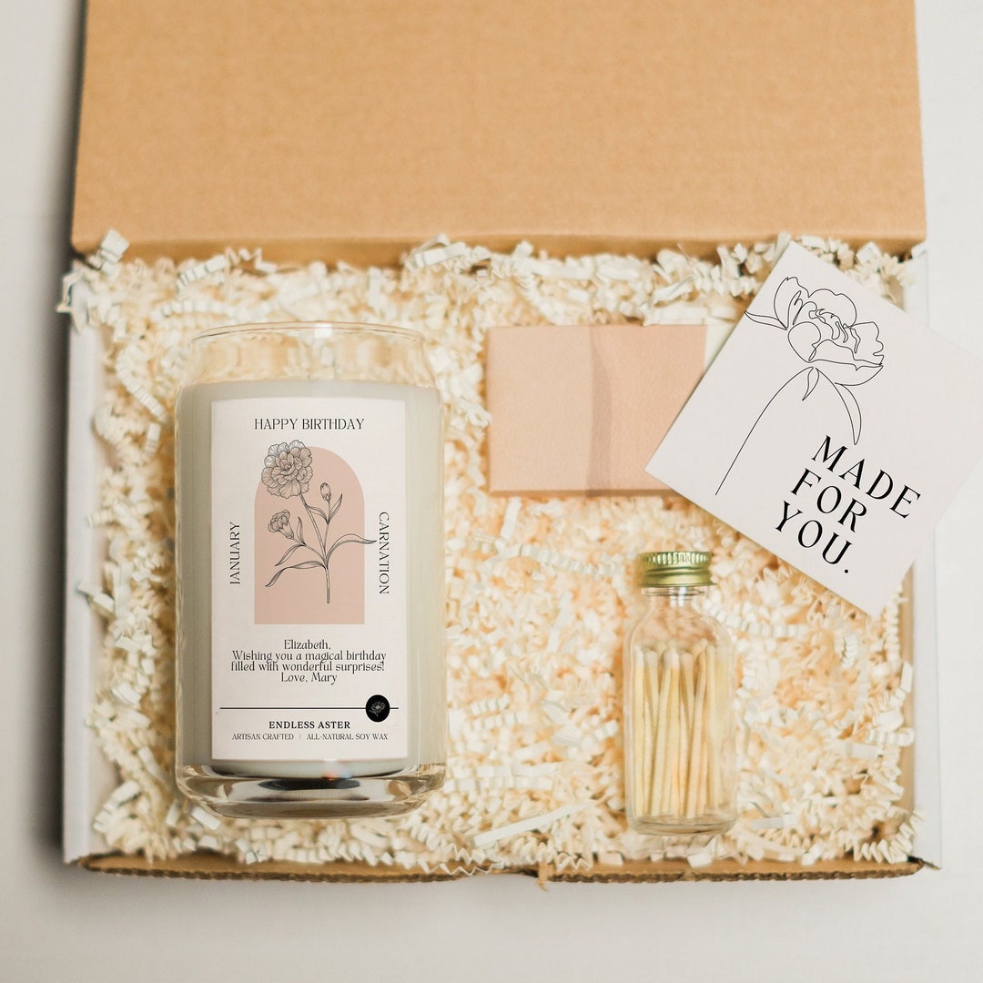 JANUARY Birth Flower Birthday Gift Box for Her, Personalized Birthday ...