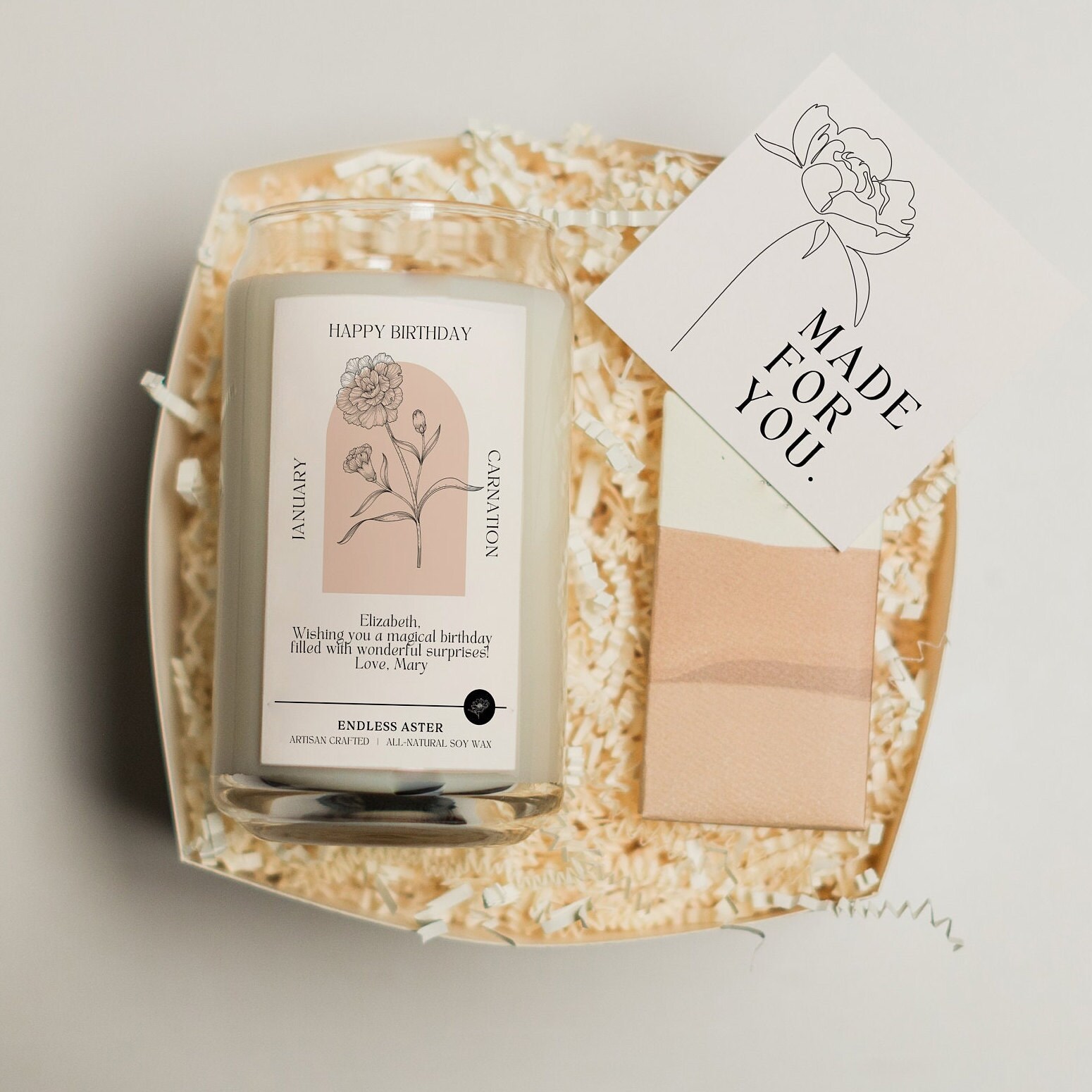 JANUARY Birth Flower Birthday Gift Box for Her Personalized - Etsy