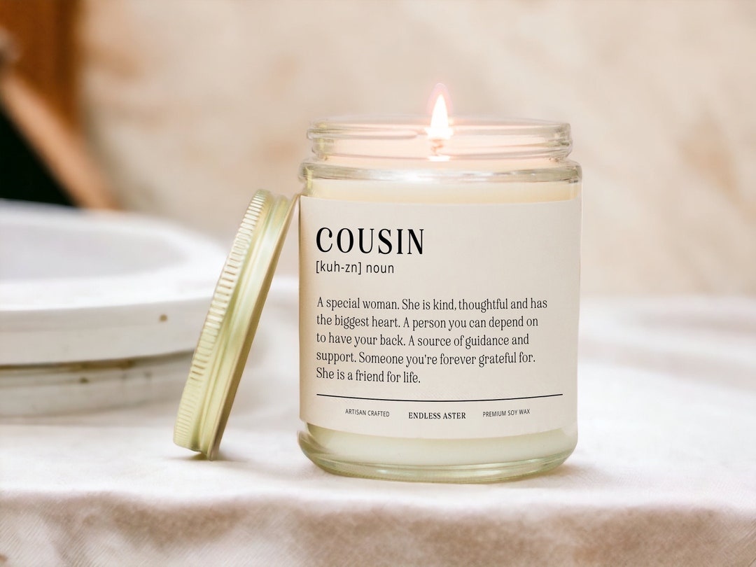COUSIN Definition Candle Spa Gift Box for Her, Female or Male Cousin ...