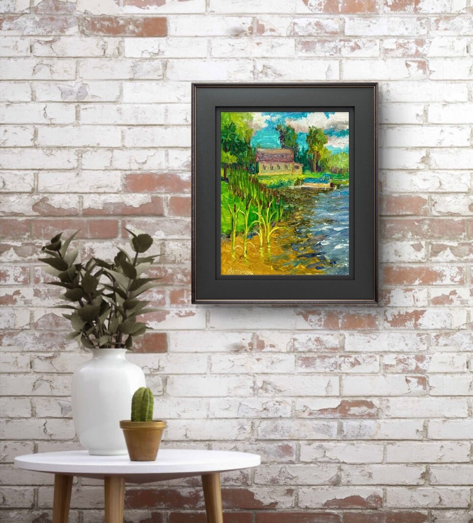 Cattail Oil Painting, Plein Air Oil Painting, Hand Painted, Original ...