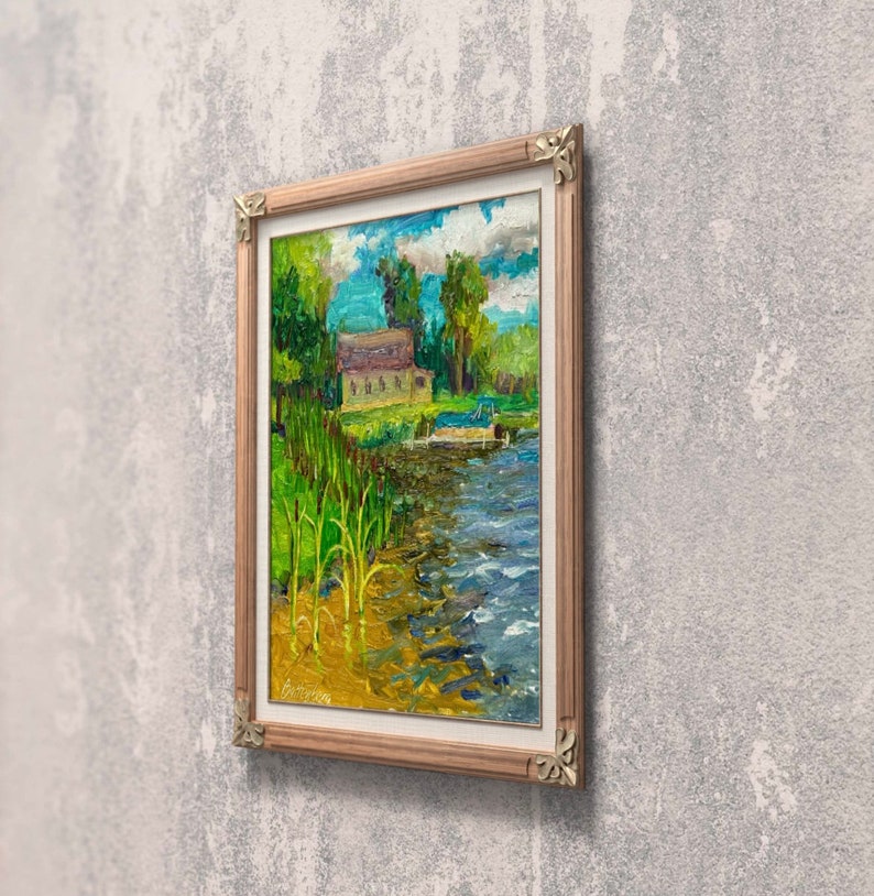 Cattail Oil Painting, Plein Air Oil Painting, Hand Painted, Original ...