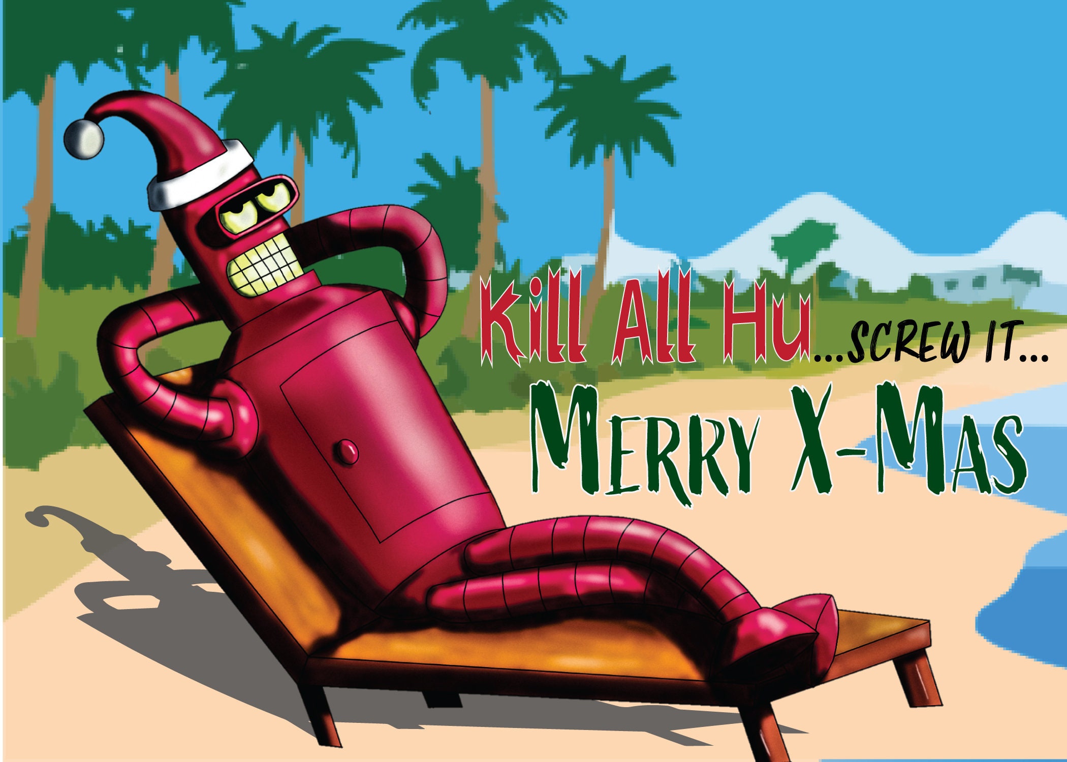 Bender Claus Christmas Card | Etsy