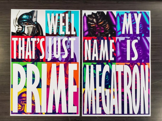 Optimus Primal and Megatron Prints With Catchphrases | Etsy