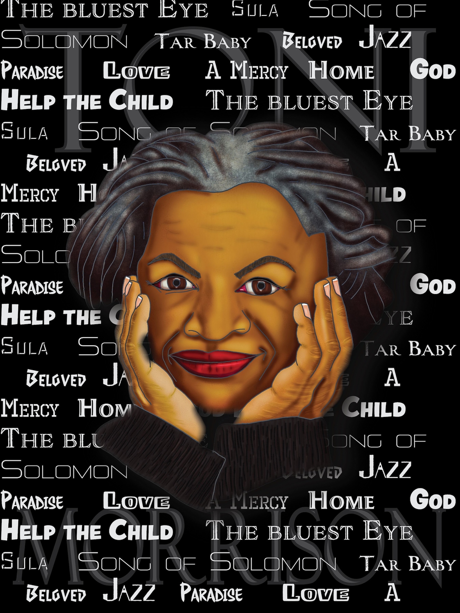 Toni Morrison Illustration, With Her Novels - Etsy