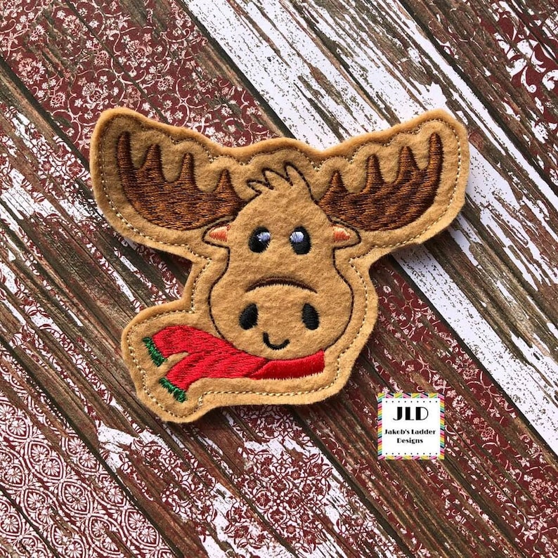 Festive Moose Feltie Design in Two Sizes Digital Download to - Etsy