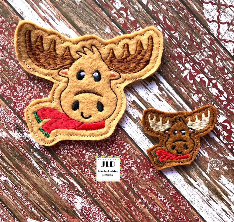 Festive Moose Feltie Design in Two Sizes Digital Download to - Etsy