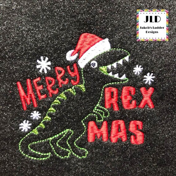 Merry Rex-mas Embroidery Design and Ornament 2 Design Set for | Etsy