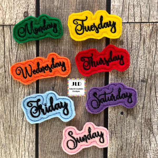 Machine Embroidery Designs Days of the Week - Etsy