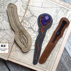 Set of Three Wizard Wand Bookmarks, Digital Download for Embroidery ...