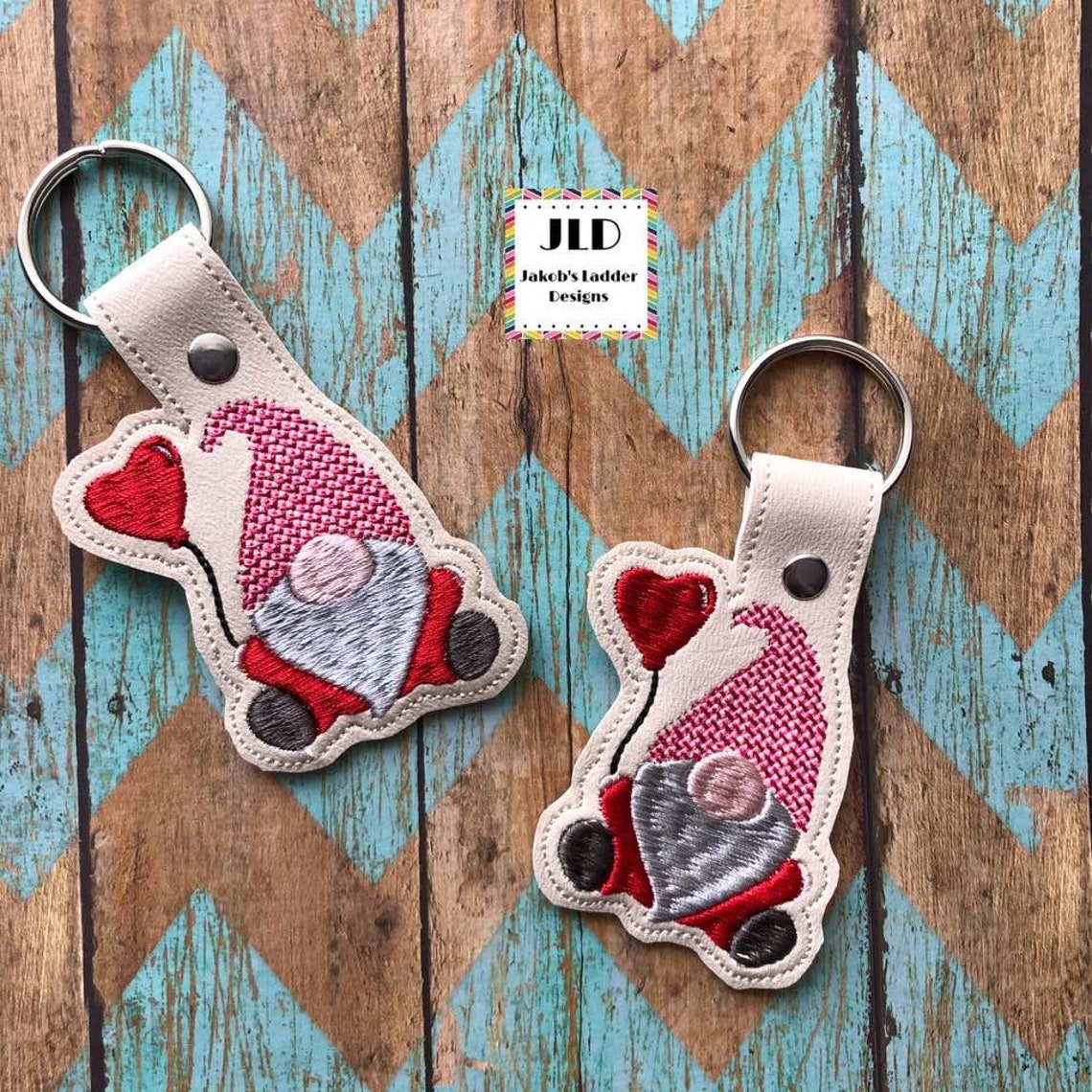 Valentine Gnome Key Fob Design Digital Download to Be Used - Etsy