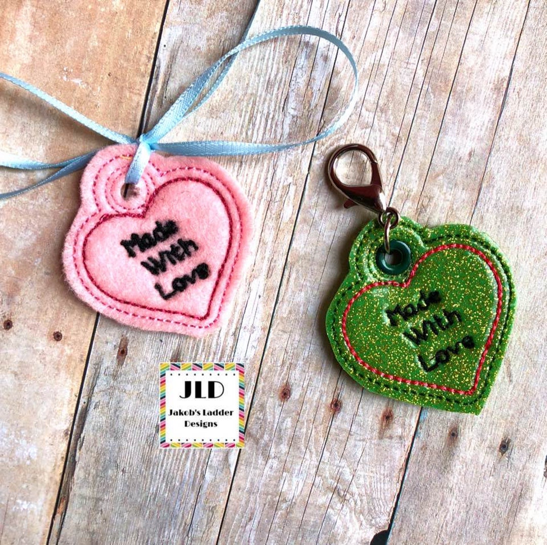 Made With Love Charm Embroidery Design, Digital Download to Be Used ...