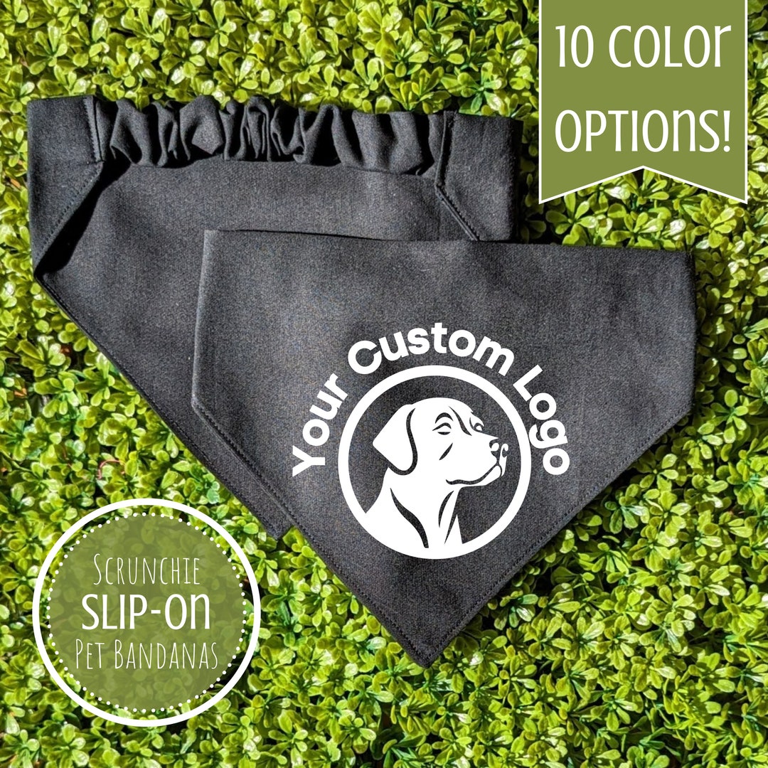 Scrunchie Dog Bandana, Custom Logo Pet Bandana, Customized Dog Bandana ...