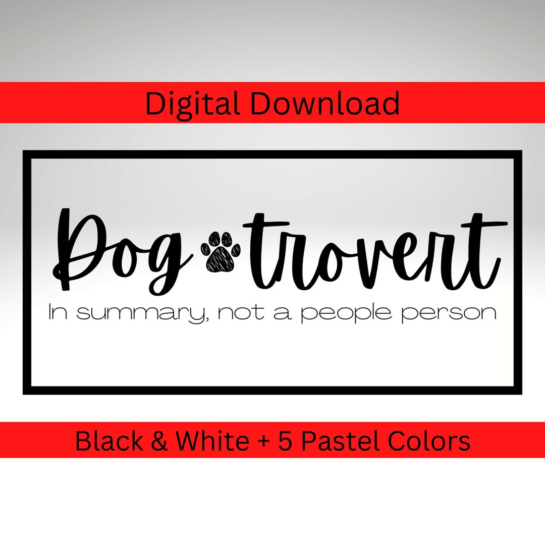 Dog Trovert SVG Digital Download Dog JPEG Digital File Dog - Etsy