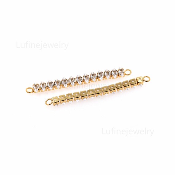 6x55.5x3.5mm 18K Gold Filled Horse Eye Shape Tennis Connector Pendant ...