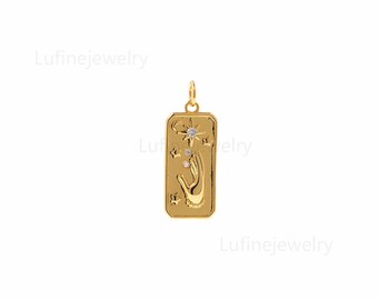 18K Gold Filled Star Pendantcz Micro Pave Star Charm Necklace - Etsy