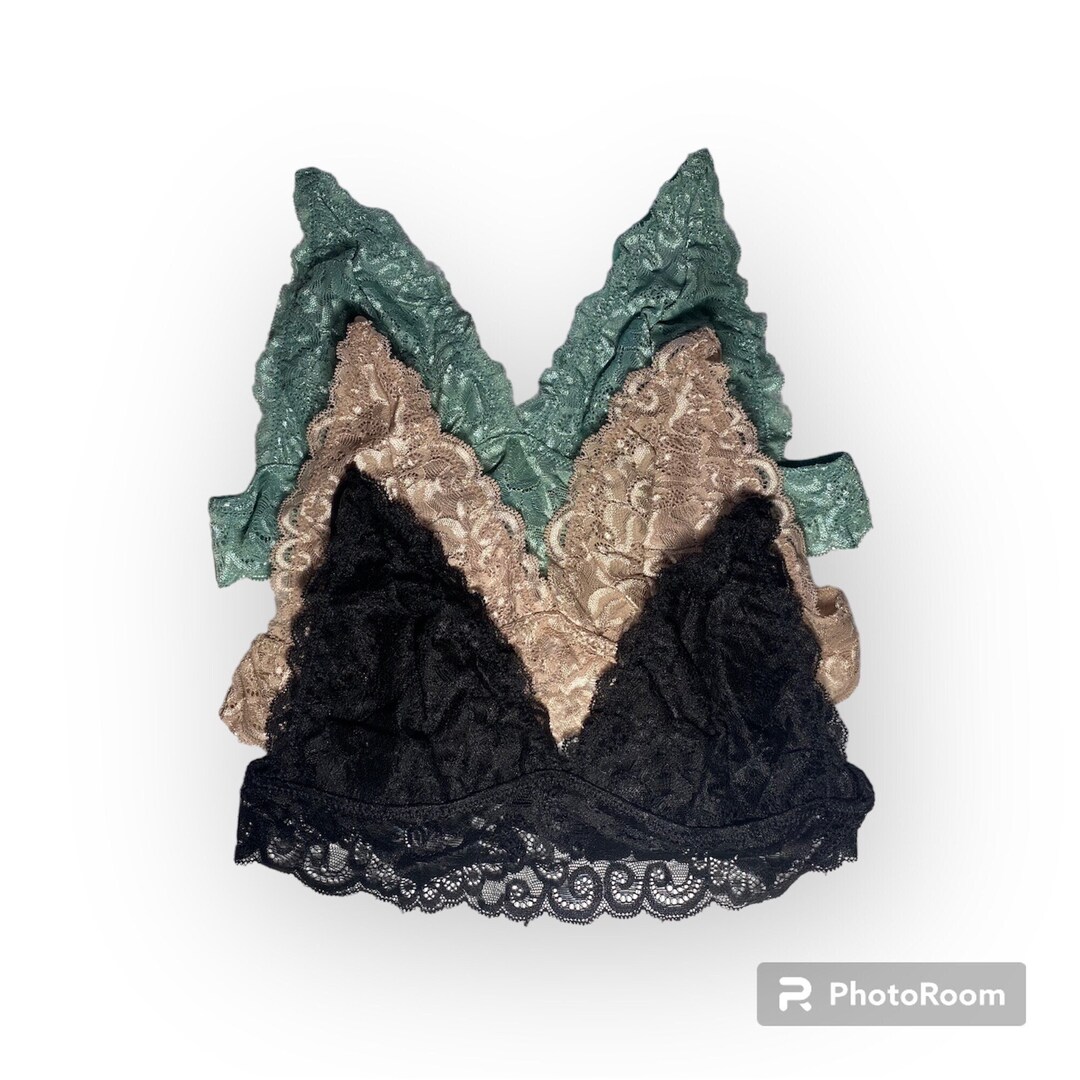 Floral Lace Bralette Non Padded Etsy