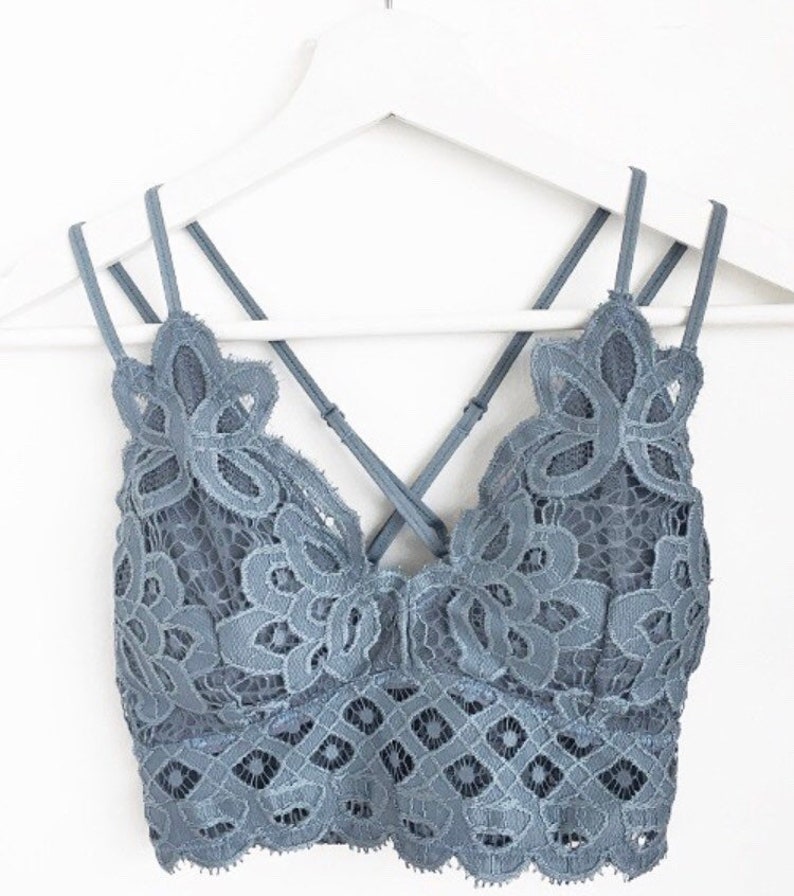 Floral Lace Crochet Bralette Multi Color Padded Diamond - Etsy