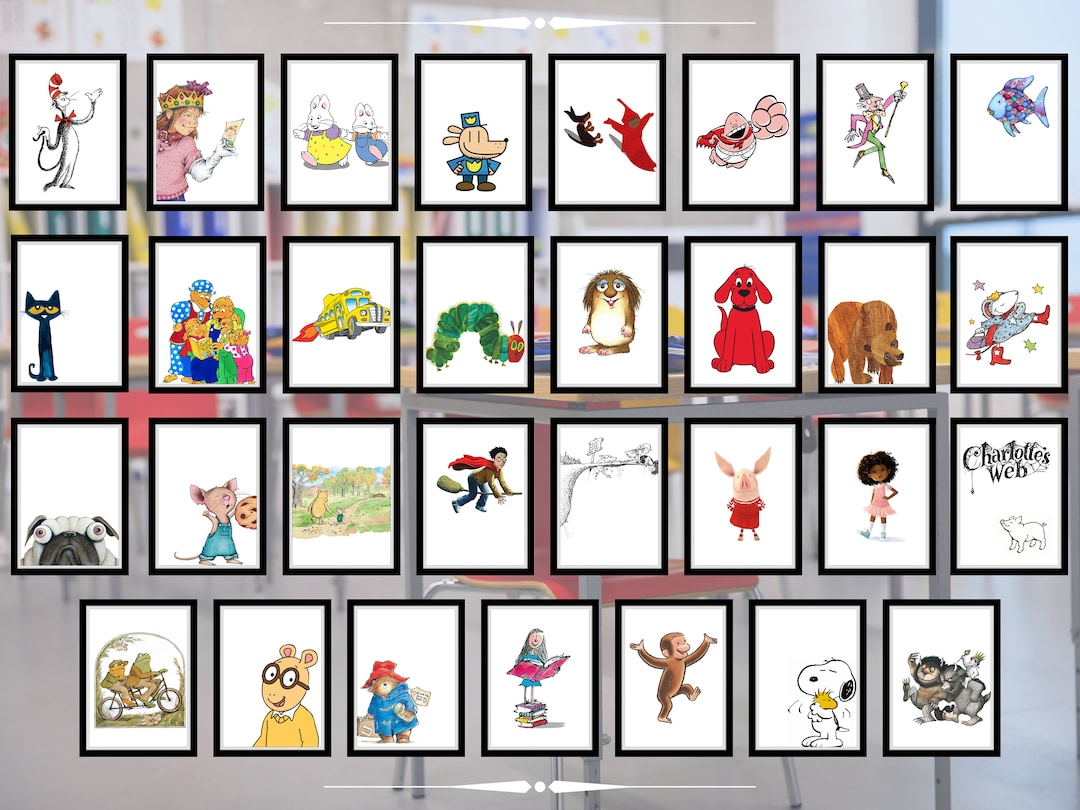 Iconic Childrens Book Characters Gallery Wall-classroom - Etsy